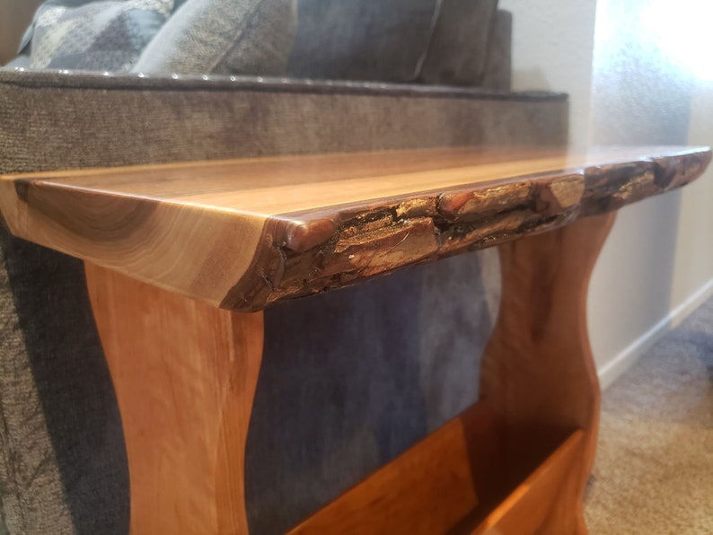 Live Edge Walnut Side Table | Etsy
