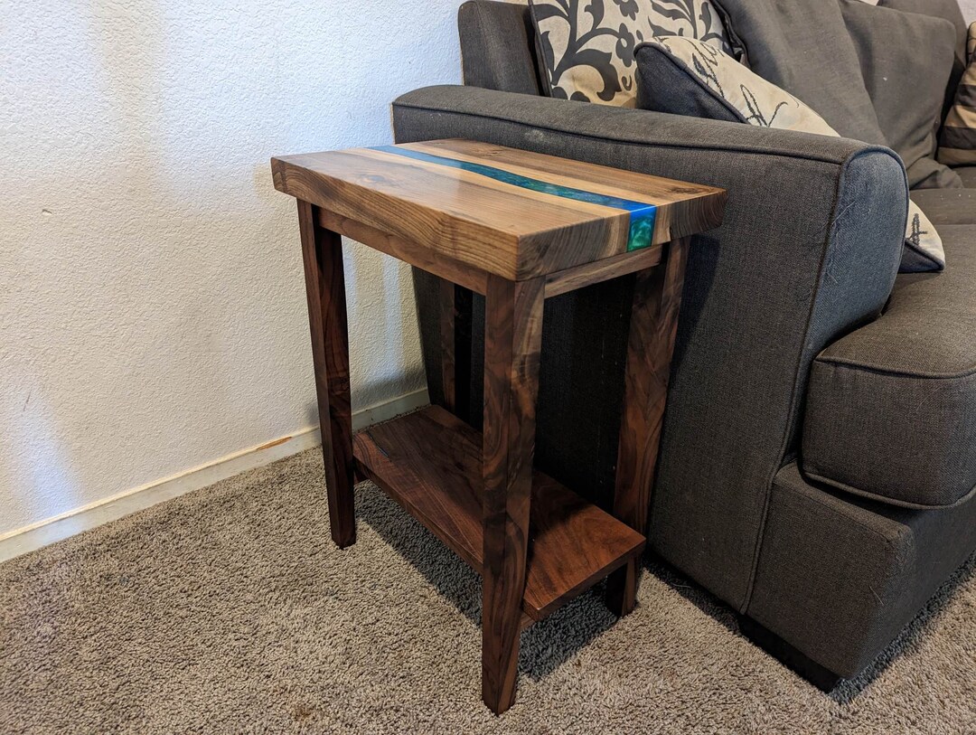 Walnut Resin River Side Table - Etsy