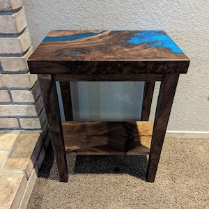 Walnut Resin River Side Table - Etsy