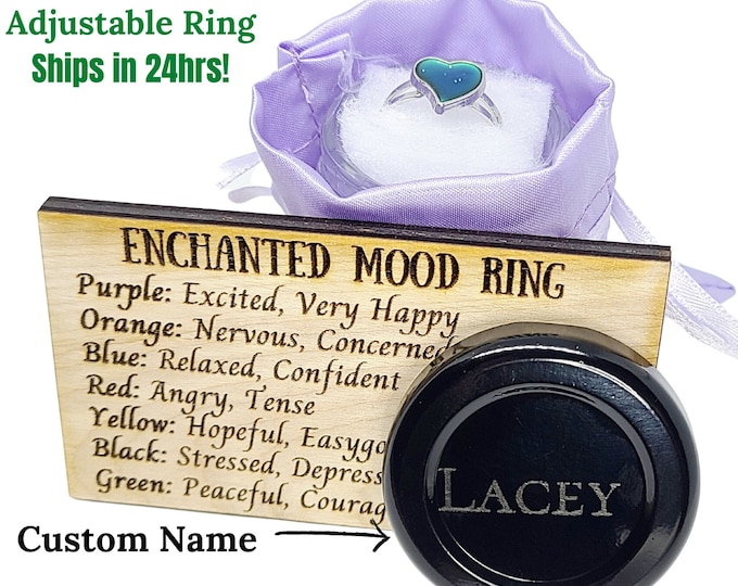 Adjustable Mood Ring, Northern Lights Ring With Color Changing Mood ...
