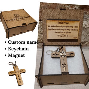 Quality AA Chip Box, Serenity Prayer Magnet, One Day at a Time Key ...