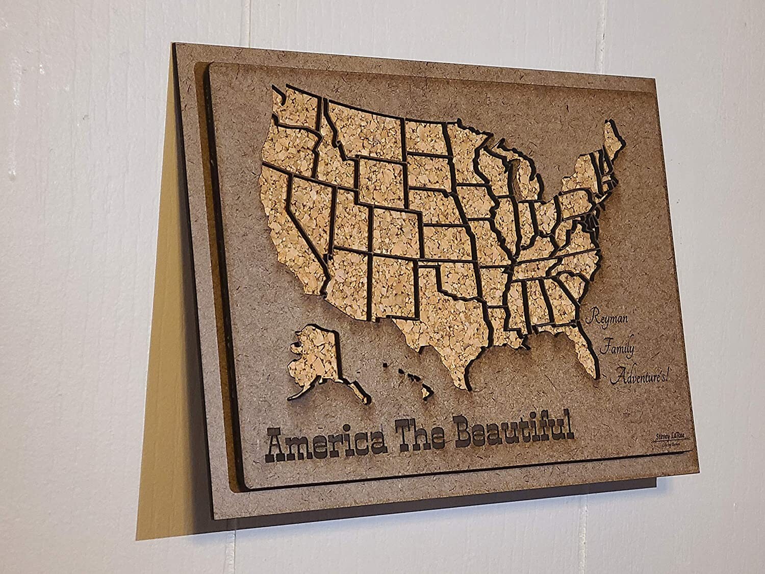 USA Cork Board Map Push Pin All 50 State Pieces Included Personalized ...