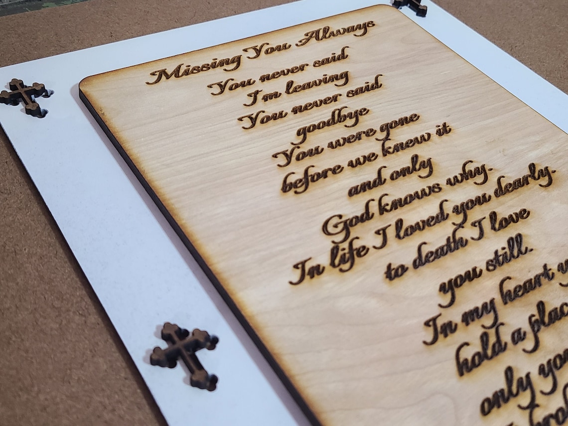 Memorial Poem - Missing You Always Poem, Wooden, Laser Engraved, Unique ...