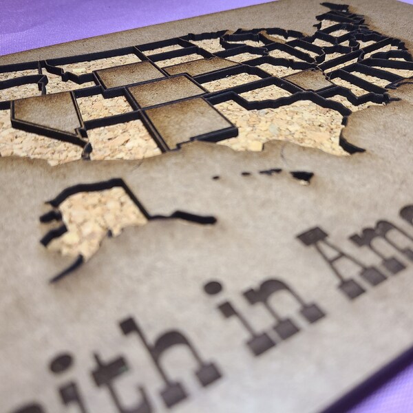 Us Map Cork Board - Etsy