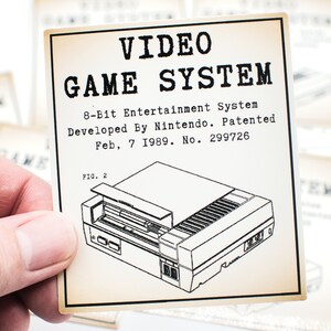 NES Patent Art Vinyl Sticker Water Proof Made in U.S.A. - Etsy