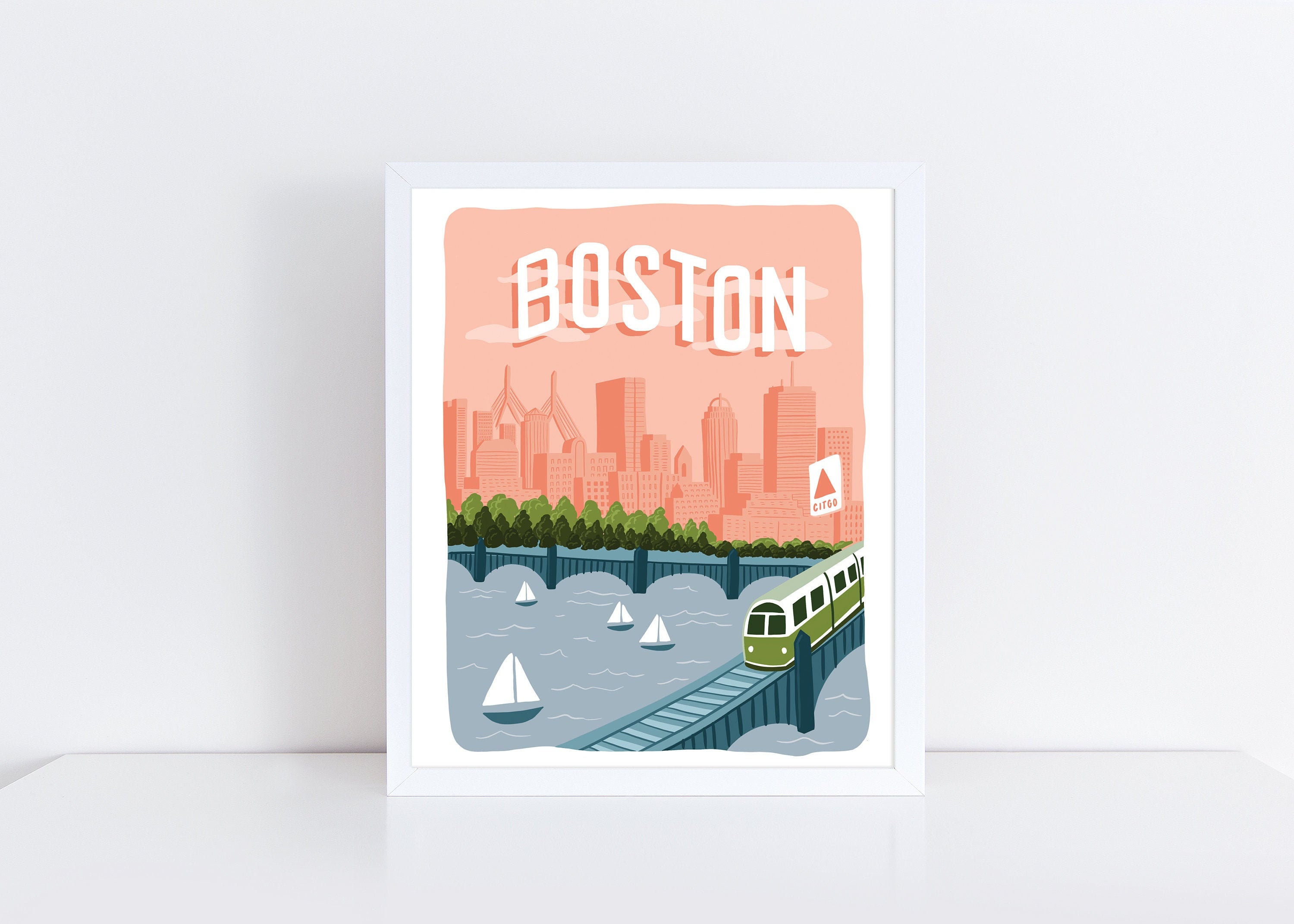 Boston Skyline Print - Etsy