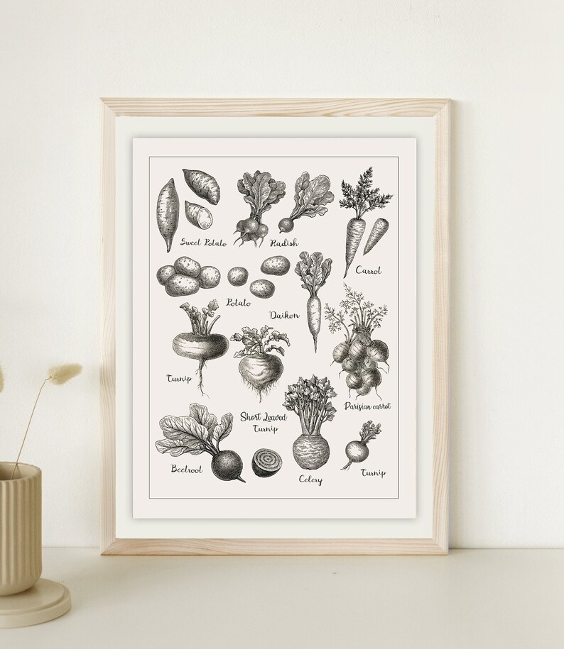 VEGETABLE GARDEN Printable Kitchen Poster, Home Decor, Farmhouse Print ...