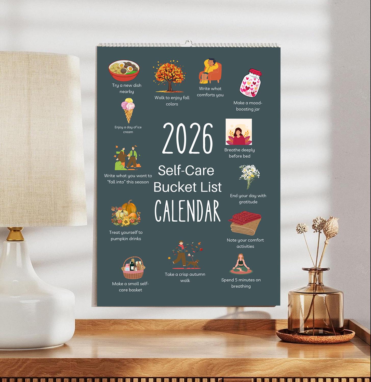 Printable 2026 Bucket List Calendar: Mental Wellness Planner (digital ...