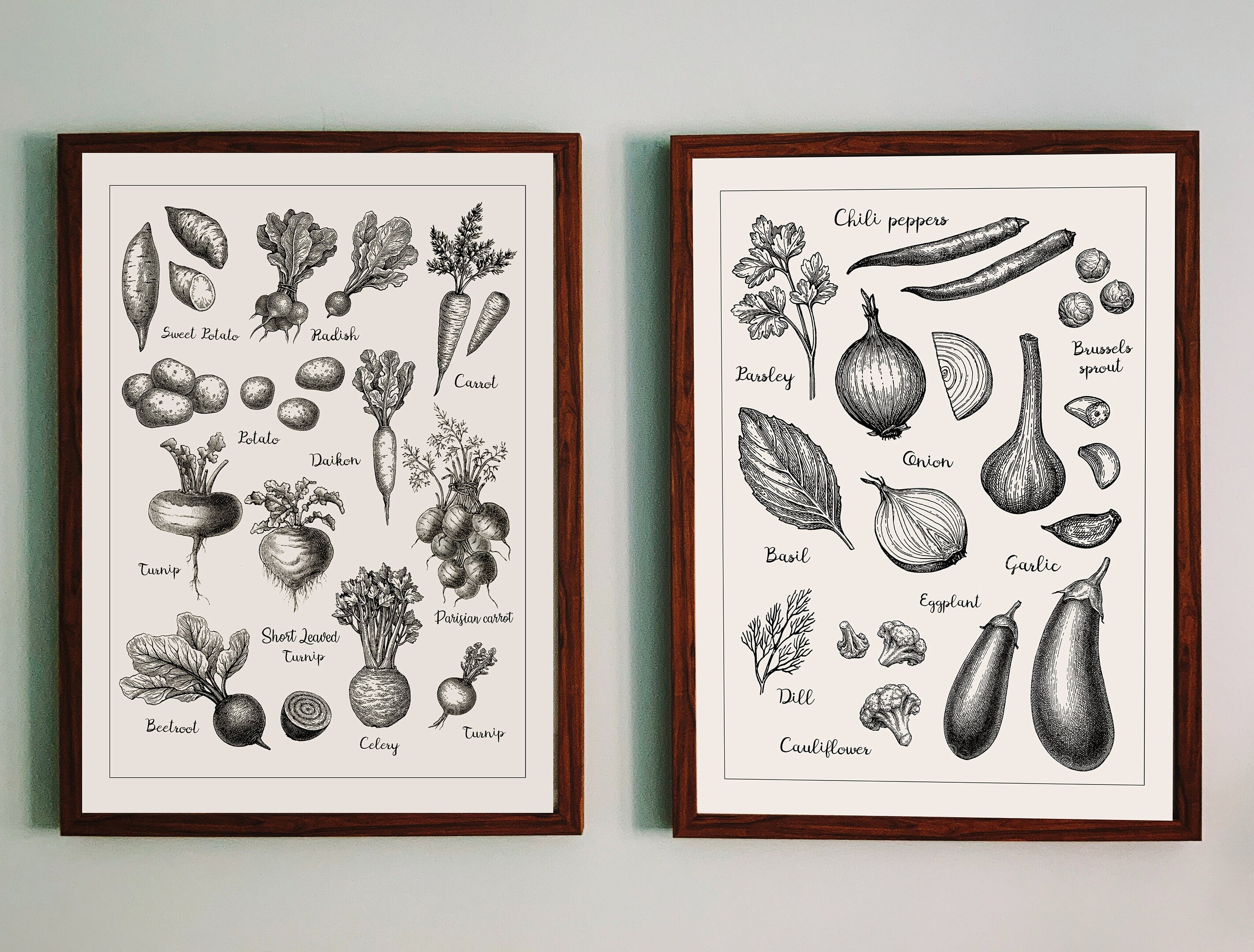 VEGETABLE GARDEN Printable Kitchen Poster, Home Decor, Farmhouse Print ...