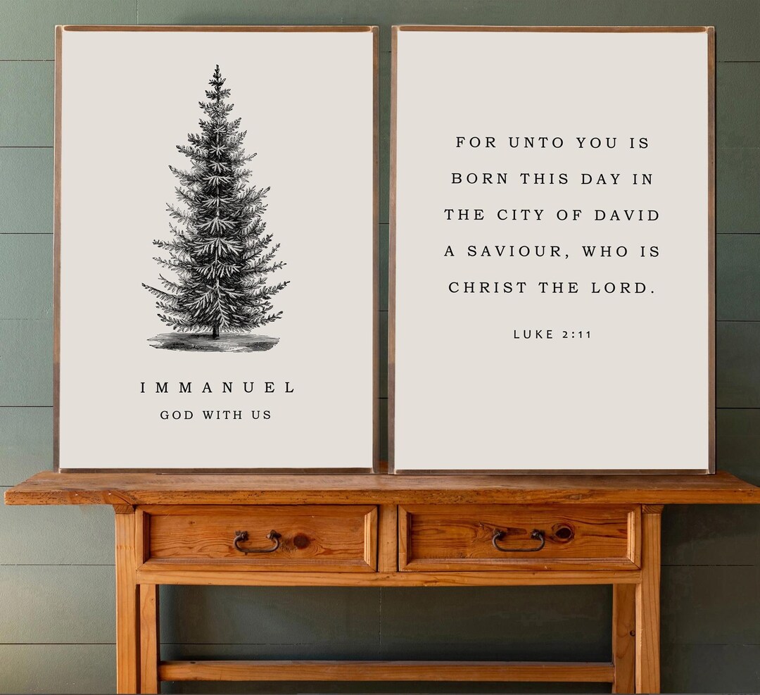 Christmas Tree Print, Bible Verse Print, Christian Art, Winter Decor ...