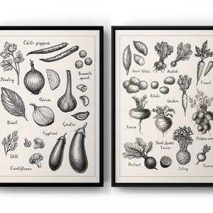 VEGETABLE GARDEN Printable Kitchen Poster, Home Decor, Farmhouse Print ...