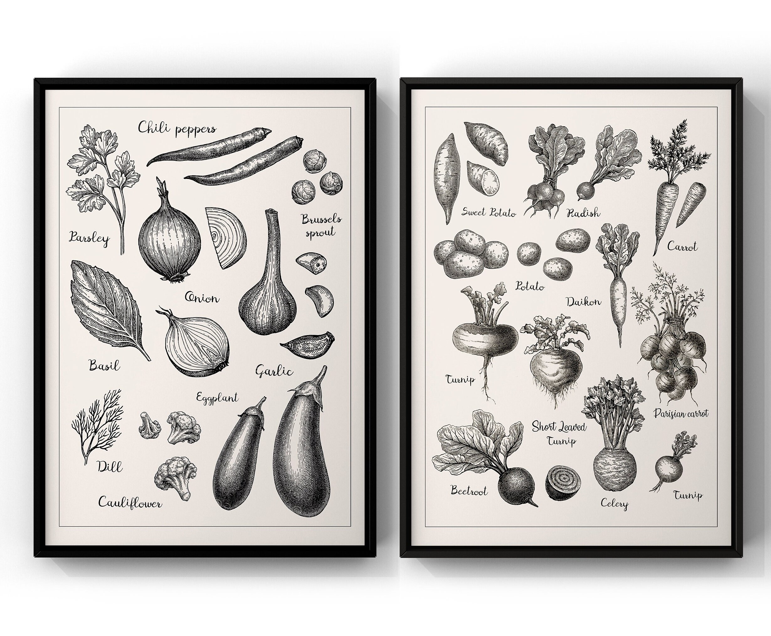 VEGETABLE GARDEN Printable Kitchen Poster, Home Decor, Farmhouse Print ...