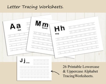 26 Printable Lowercase Alphabet Tracing Worksheets. - Etsy