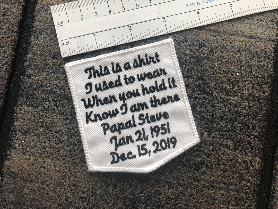 MEMORY PILLOW Patch, Memory Shirt Pillow Iron on or Sew on Patch, This ...