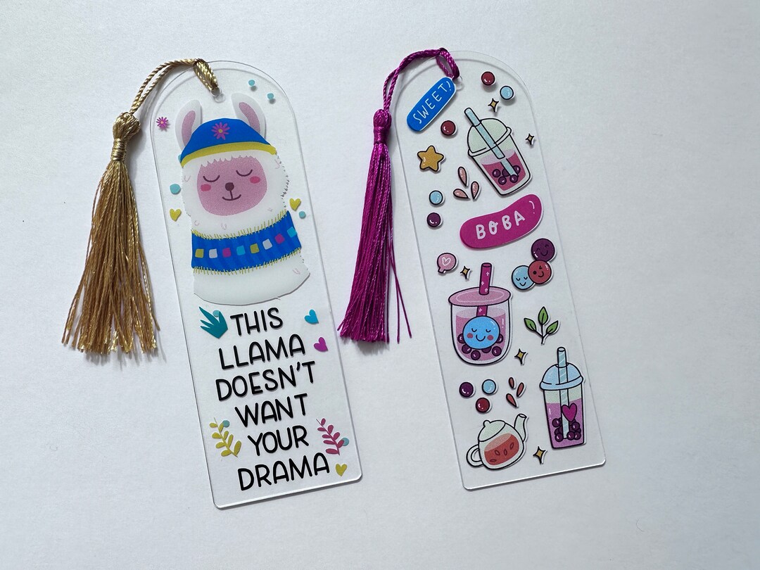 Kawaii Boba Llama Bookmarks Make Great Teacher, Book-lover, or ...