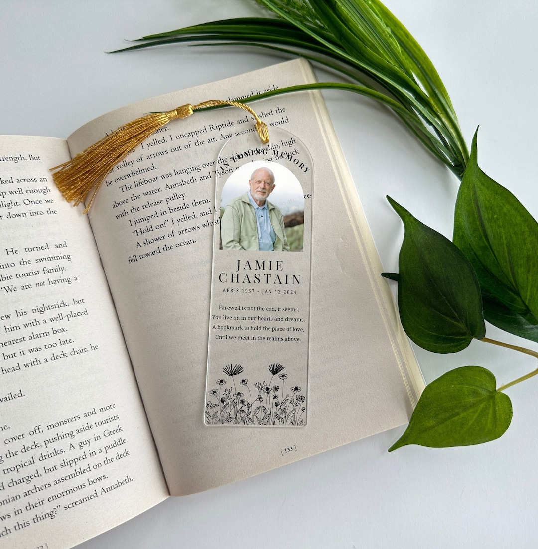 20 Bulk Custom Funeral Favor Photo Bookmarks, Personalized Memorial ...