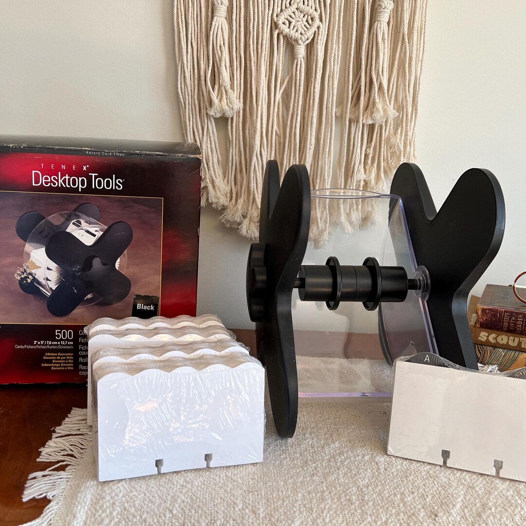 Vintage Black Covered Rotary Rolodex-type Card File NIB 500 Cards (3712 ...