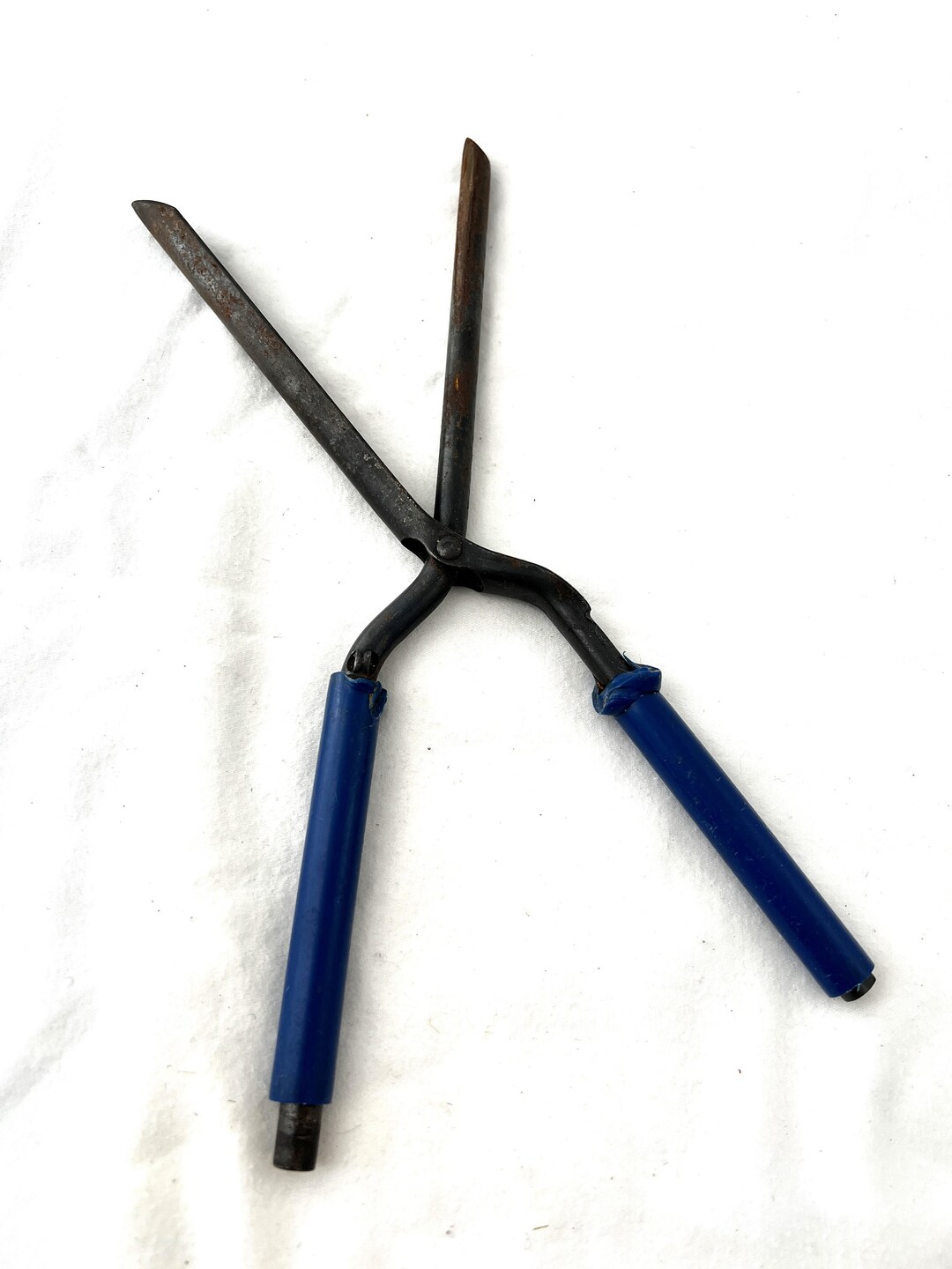 Antique Curling Rod Iron Blue Handles 3317 - Etsy