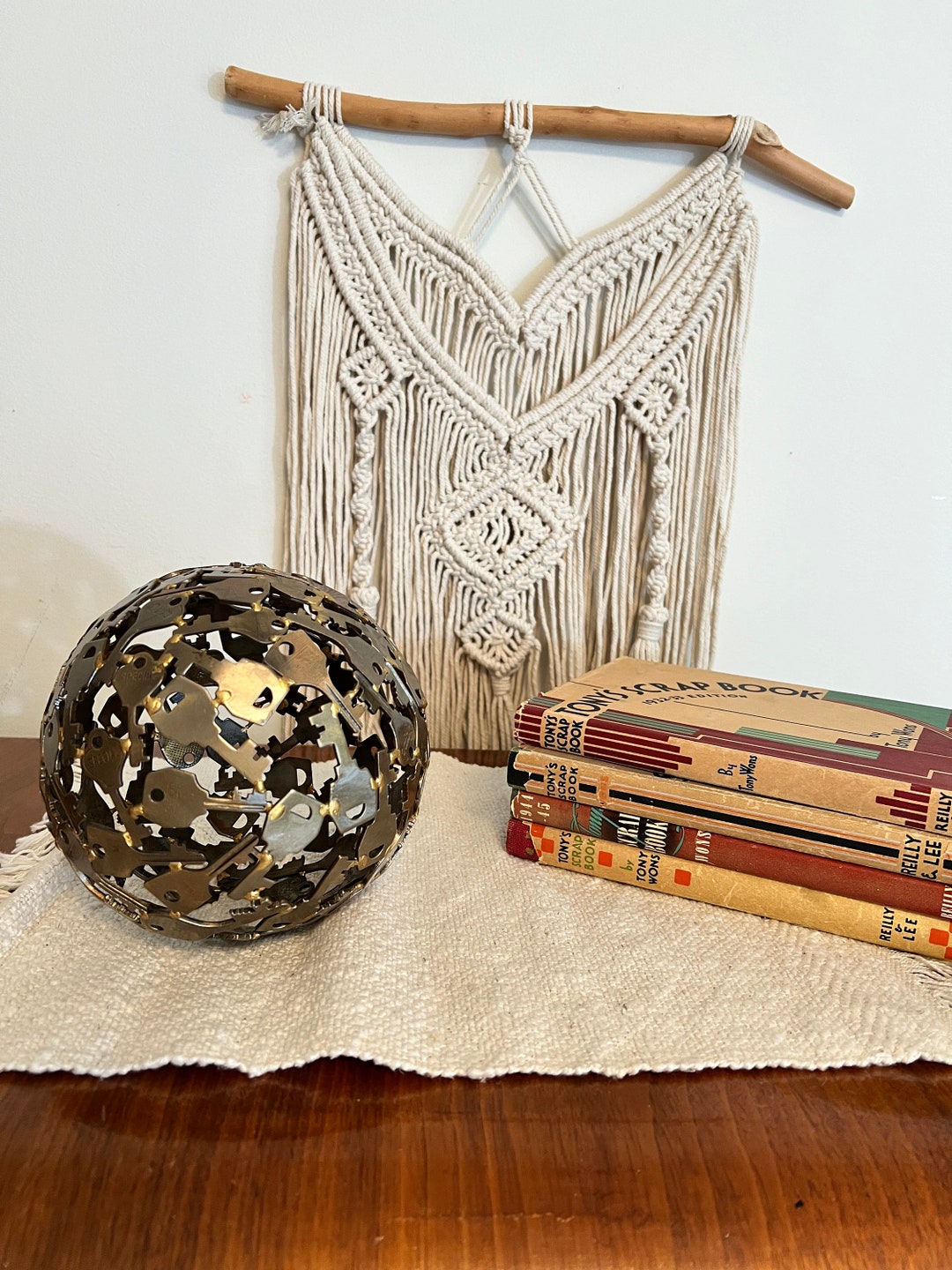 Hand-welded Key Sphere Sculpture Brass Orb House Door Keys Decorative ...