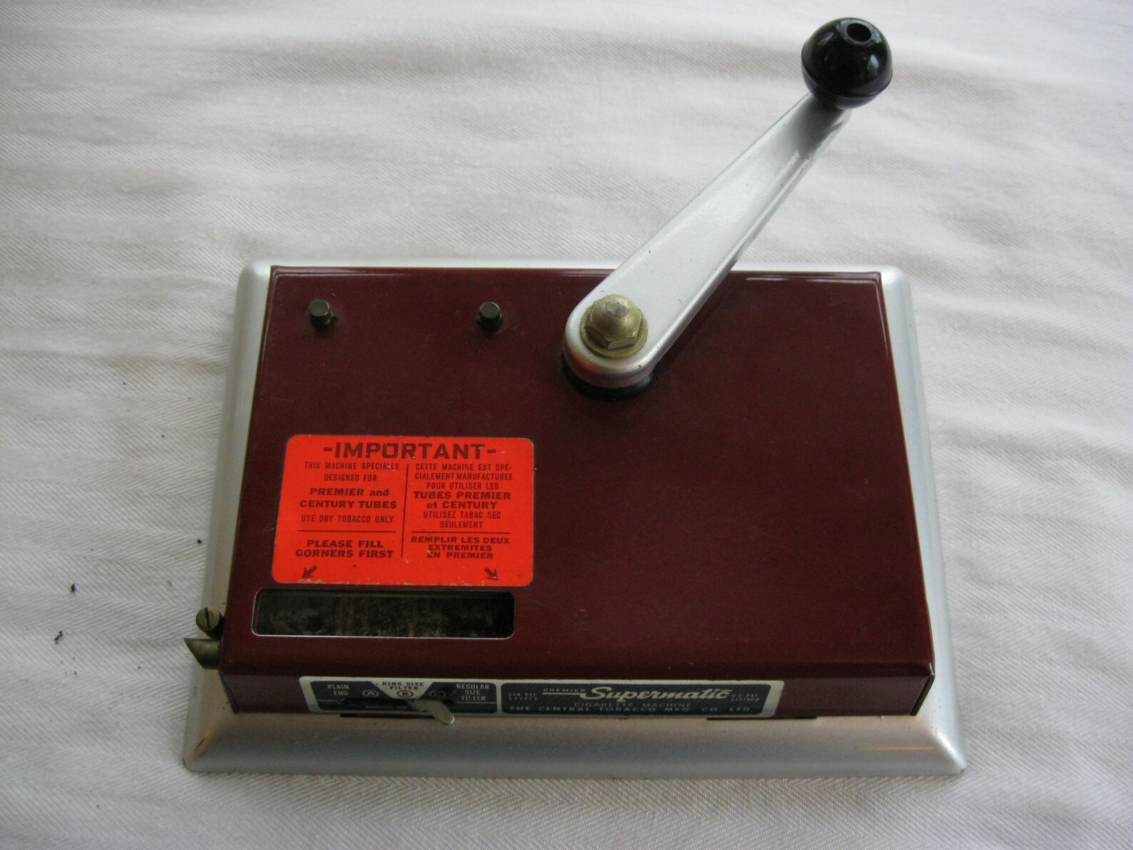 Vintage Cigarette Making Machine Premier Supermatic in - Etsy