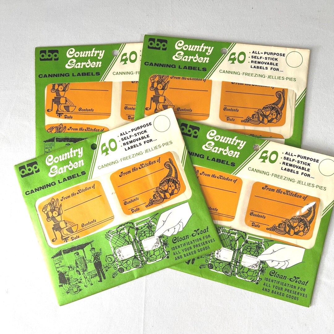 Vtg Canning Labels Four Packs of 40 Each All-purpose Identification ...
