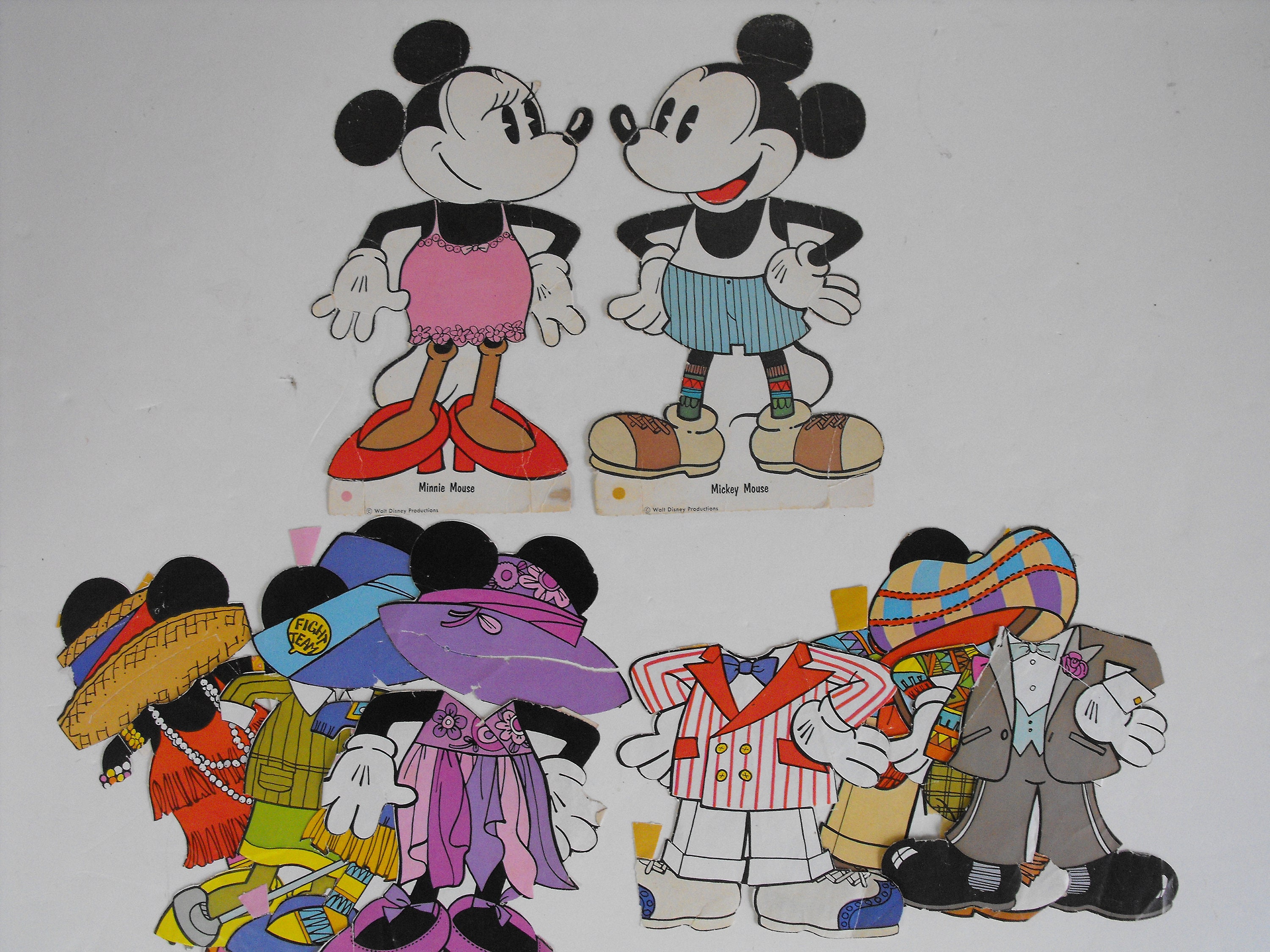 Vintage Mickey and Minnie Mouse Paper Dolls 2495 - Etsy