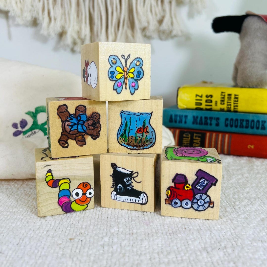 Toddler Story Blocks Hand Painted Game to Boost Creativity (3280) - Etsy