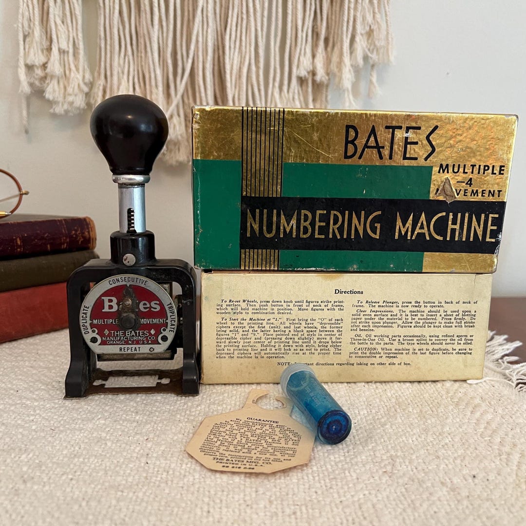 Vintage Bates Numbering Machine 6 Wheels Multiple Movement (3976) - Etsy