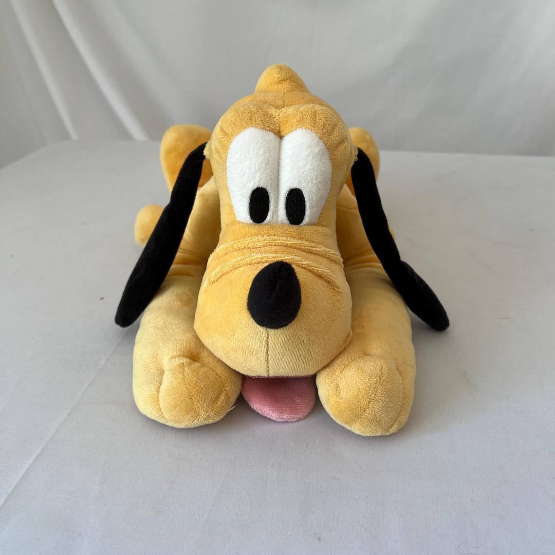 Pluto Disney Plush Character Laying Down Orange Mickey Mouses's Dog ...