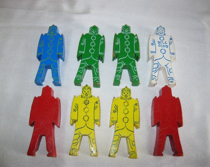 Vintage Set of 8 Wooden Bill Ding Stacking, Interlocking, Balancing ...