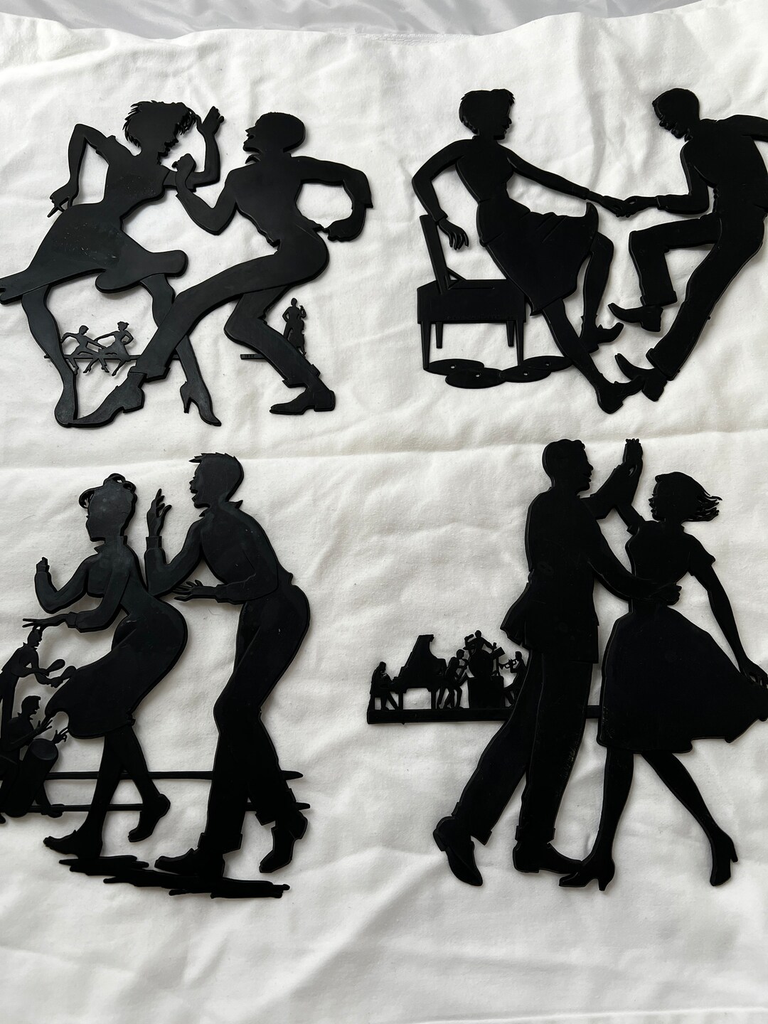 Silhouettes E Richard Albert Swing Couples Dancers Piano 1960s Music ...