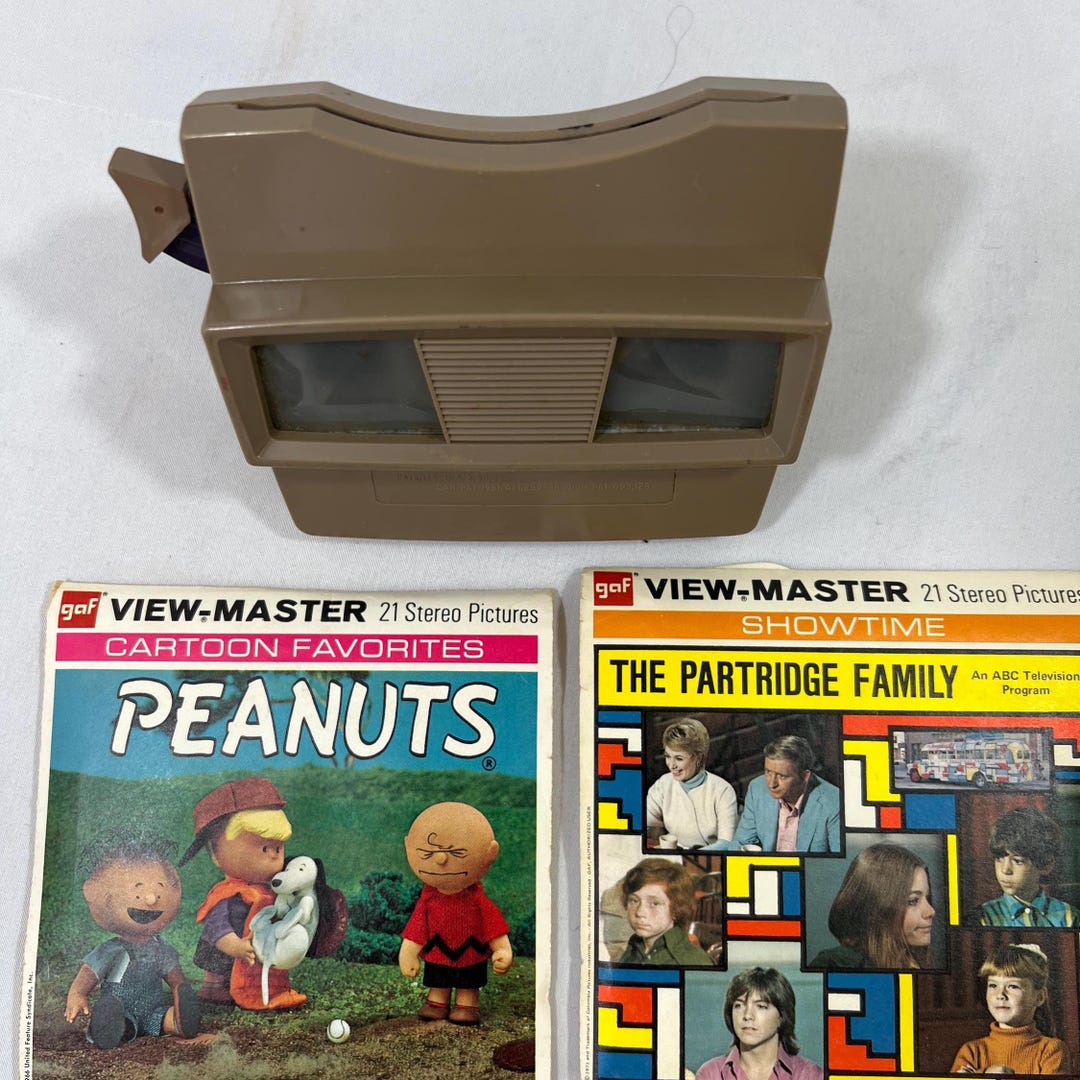 View-master Model G Viewer Sawyer's Two Reel Packets Peanuts Partridge ...