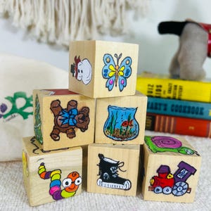Toddler Story Blocks Hand Painted Game to Boost Creativity (3280) - Etsy