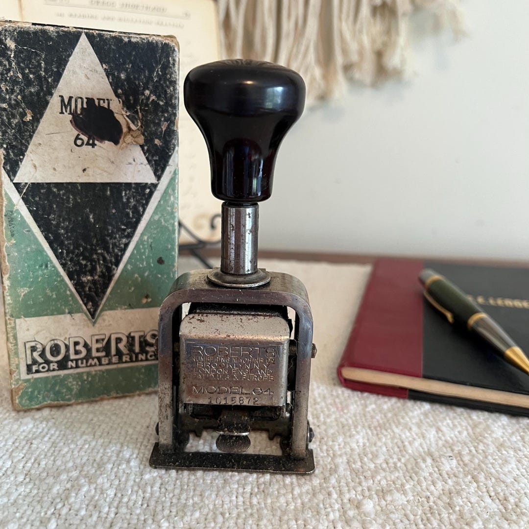 Vintage Roberts Automatic Numbering Machine Model 64 Number Wheels ...