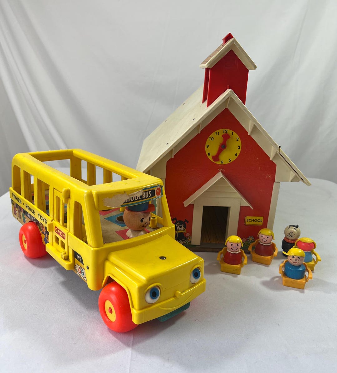 Fisher Price School House and School Bus Little People Incomplete 3586 ...
