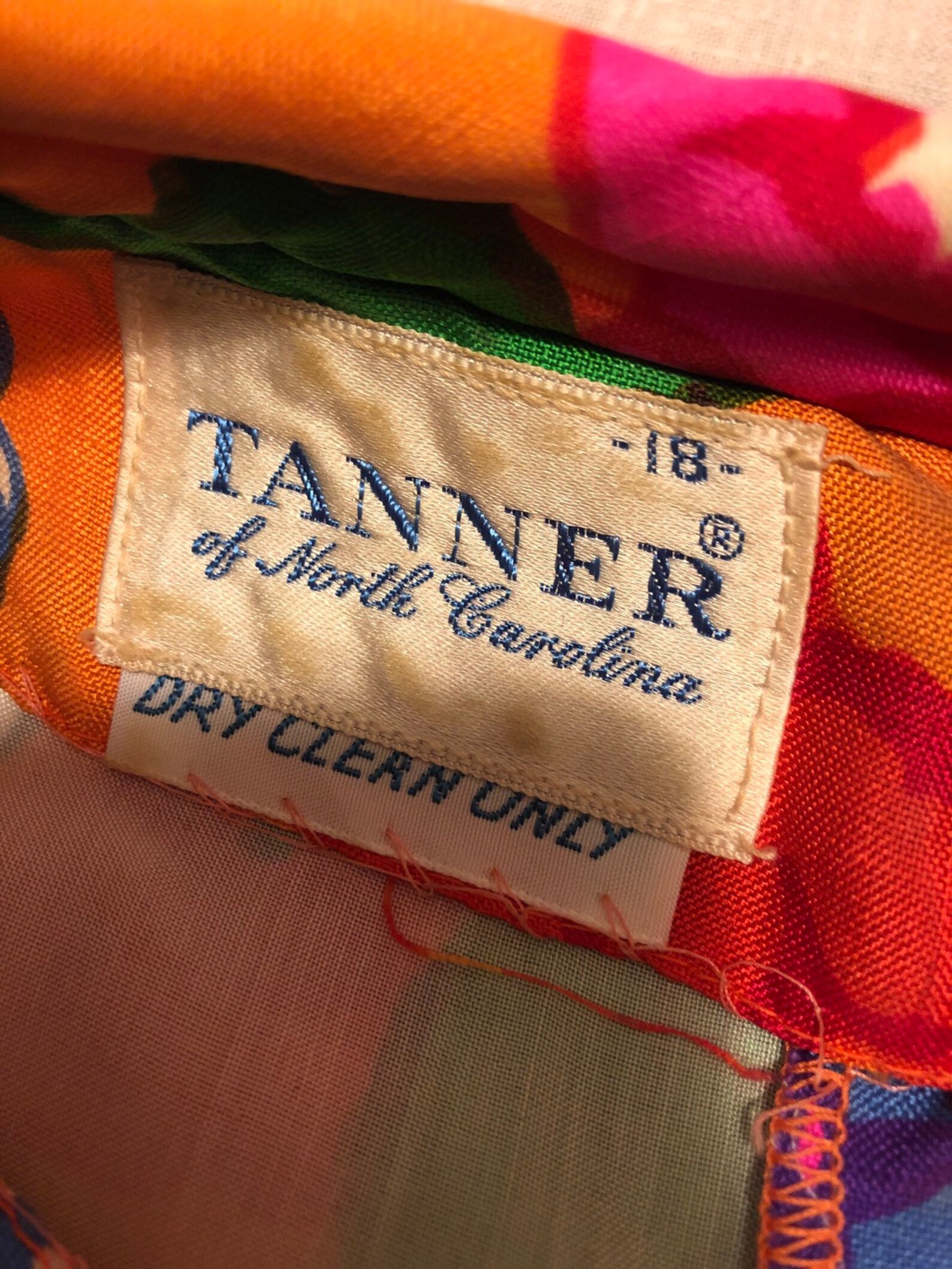 Vintage 70's Tanner of North Carolina Fun Bright Tropical | Etsy