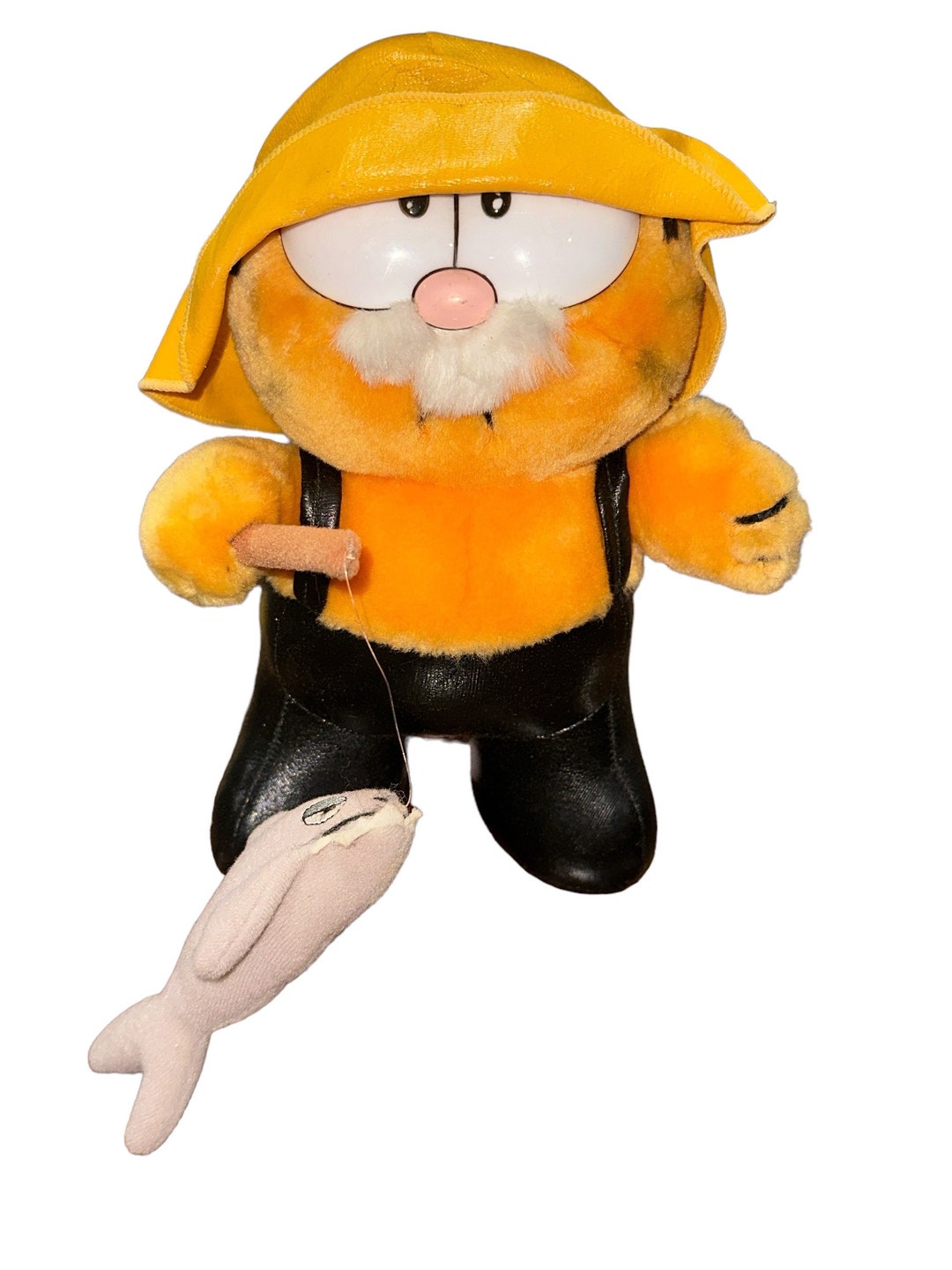 Vintage 1978-81 Dakin Garfield Fishing Fisherman 8” Plush Stuffed Vinyl ...