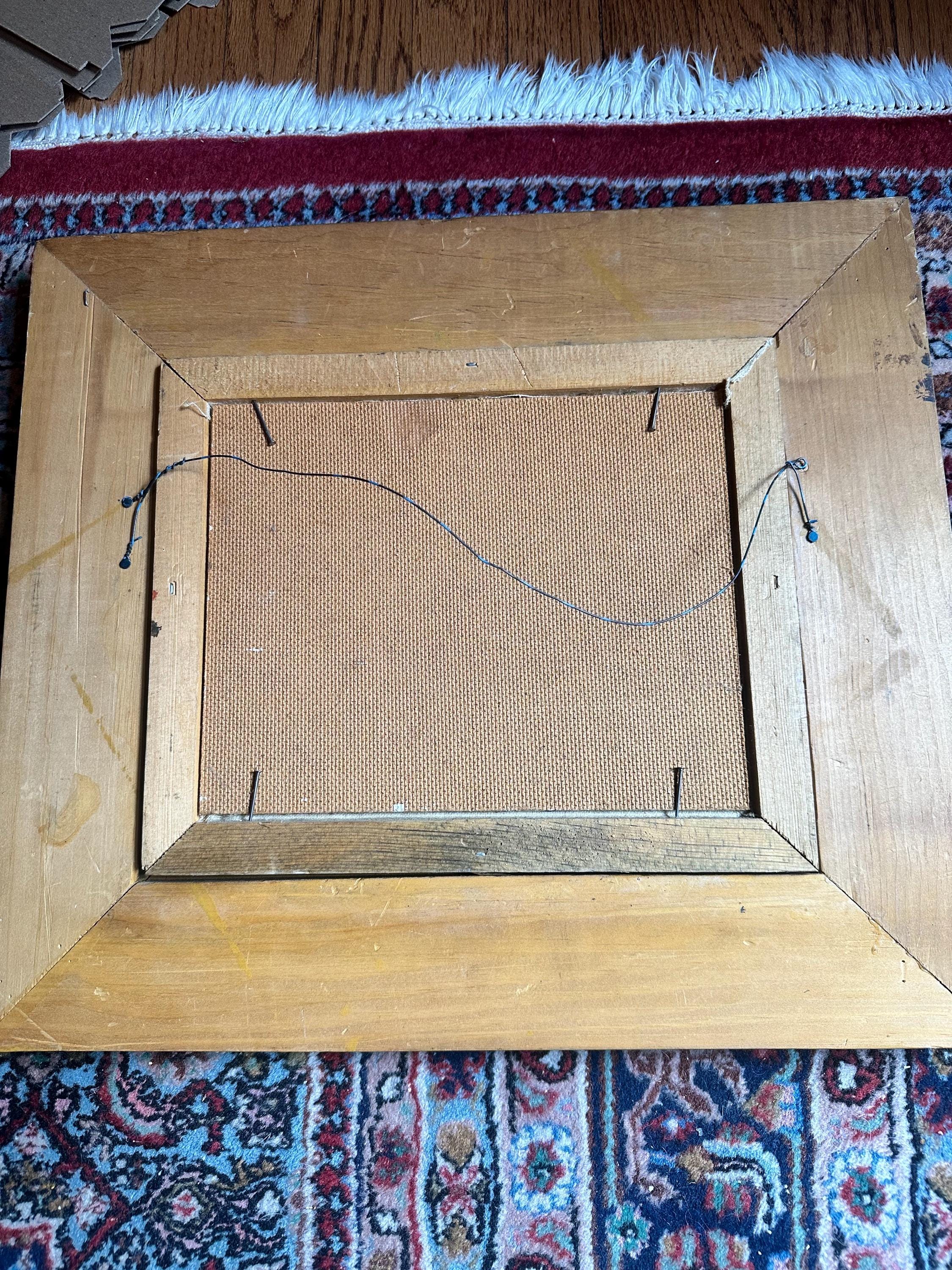 Vintage 60’s Oil Painting on Canvas MCM Frame Wood Framed 18x16 ...