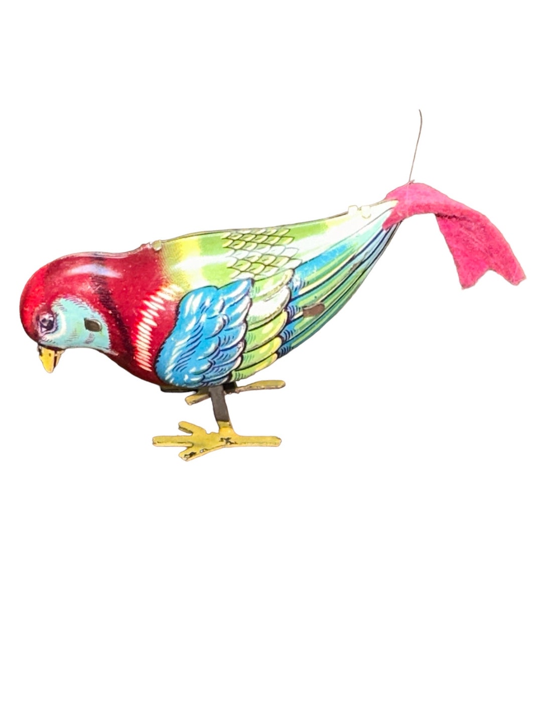 Vintage 40’s DRGM Germany US Zone Wind up Tin Litho Felt Tail Robin ...