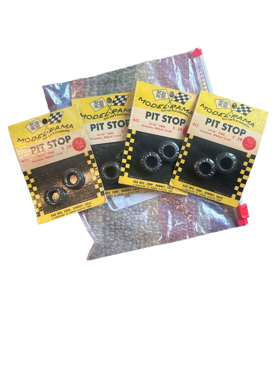 Vintage 70s KB Model Rama 411 15/16 Tire Firestone Ribbed Tread 1/32 ...