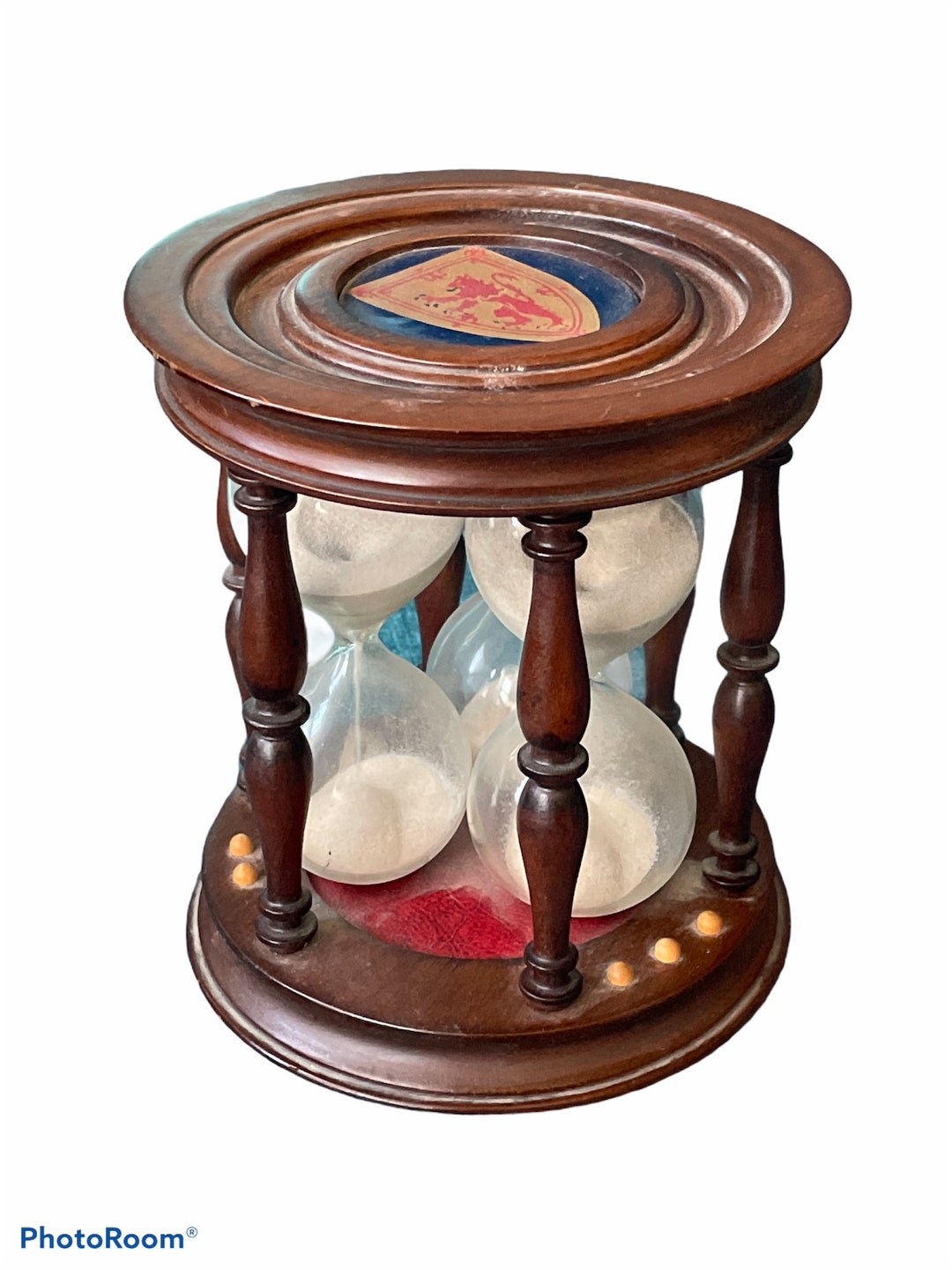 Vintage 50’s 16th Century Reproduction Mahogany Glass Sand Triple Three ...