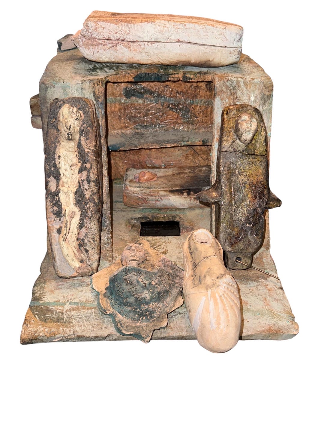 Vintage 80’s Jay Moores Handmade Pottery Shrine Tomb Indian Southwest ...