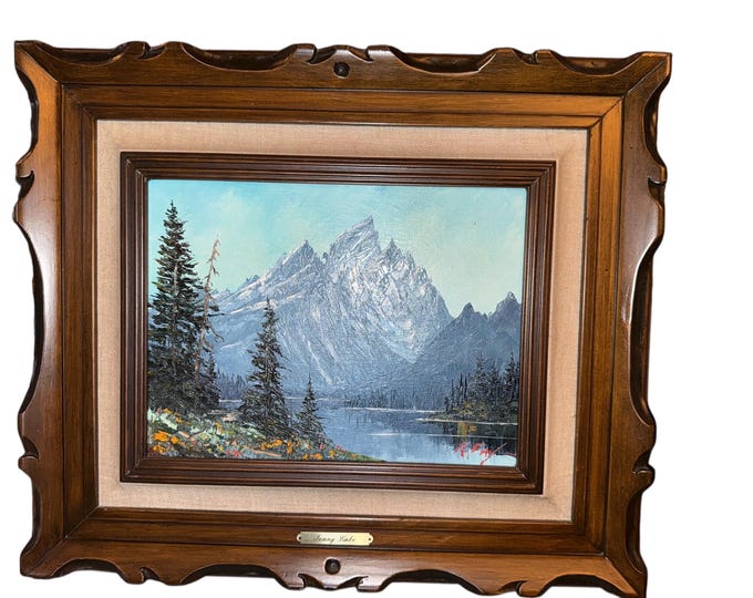 Vintage 70’s Keith Fay Signed Original Oil on Canvas Framed Jenny Lake ...