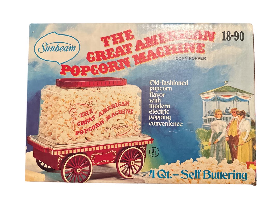 Vintage 1978 Sunbeam Great American Popcorn Machine Corn Popper Small ...