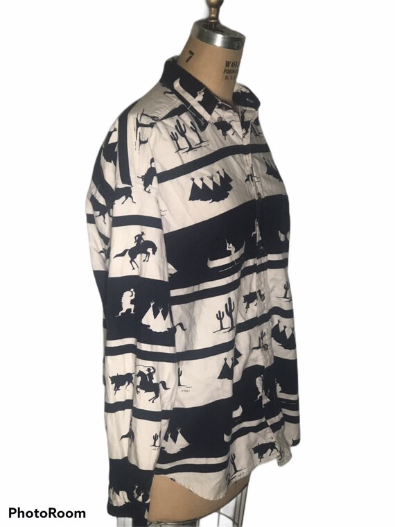 Vintage 90’s Structure Cowboys Indians Canoe Teepee W… - Gem