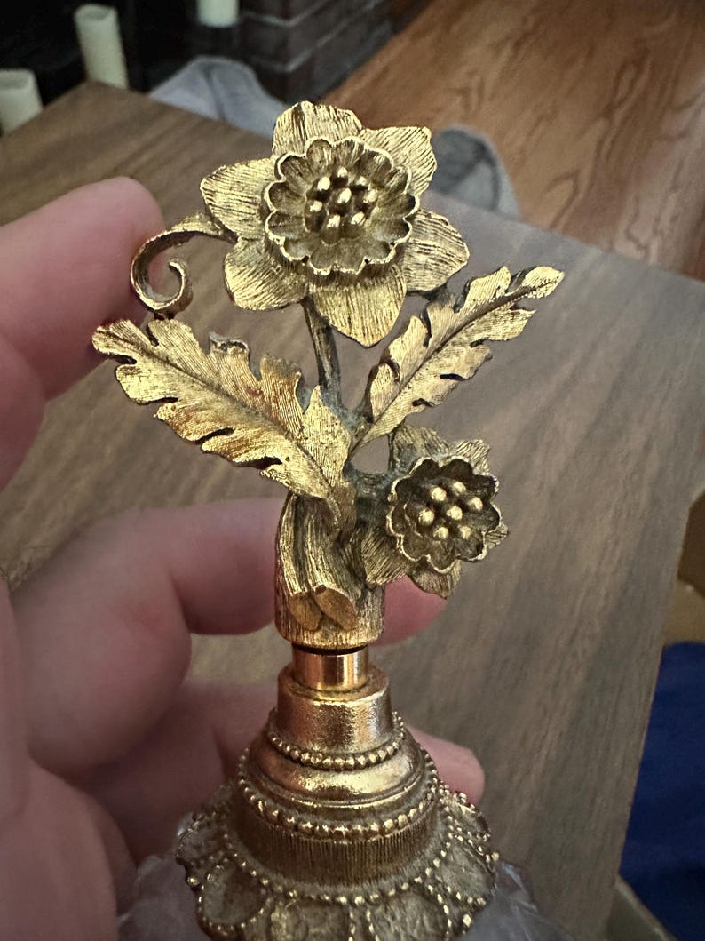 Vintage 50’s Matson Glass Ormolu Gold Gilt Hollywood Regency Glam 6 ...