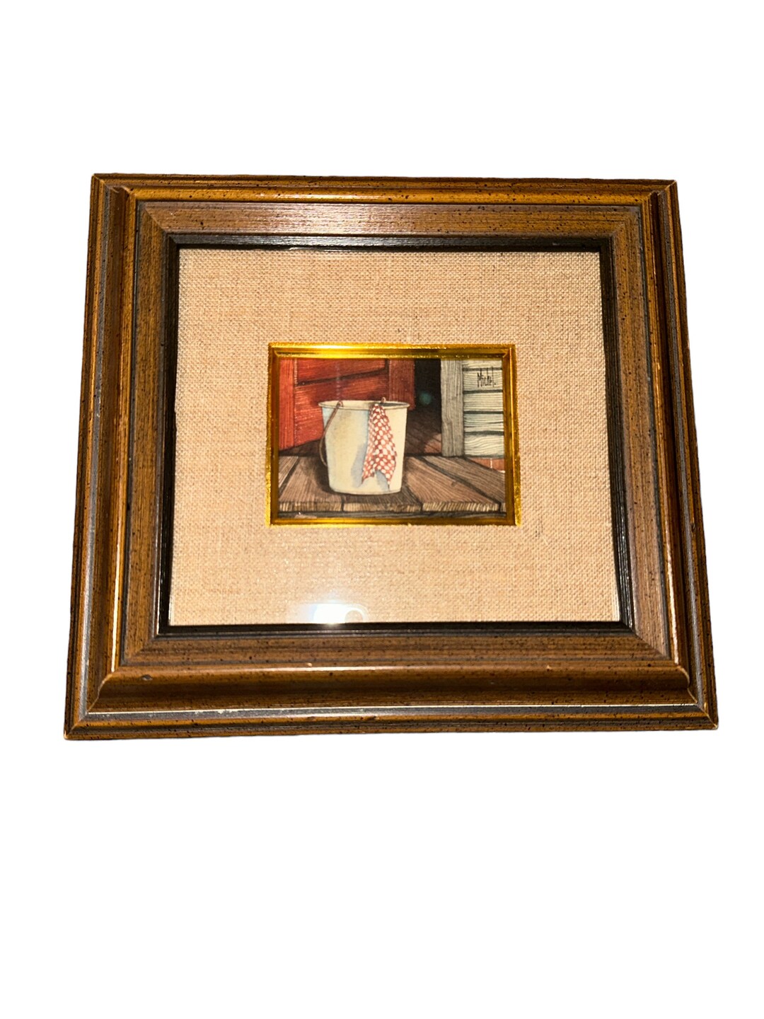 Margaret M Michel Original Painting on Board Framed Still Life Bucket ...