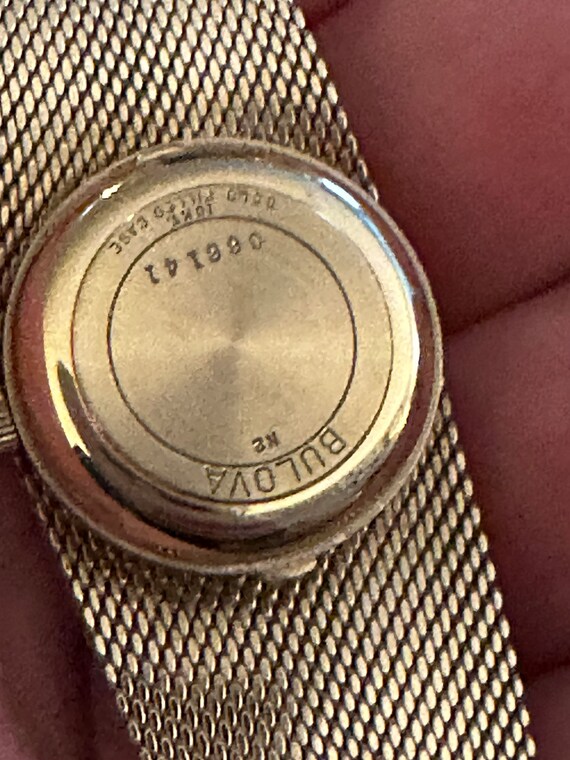 Vintage 1973 Bulova 14k Gold Mesh Band Original Box P… - Gem