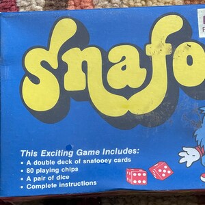 Vintage 1982 Snafooey Deluxe Edition Family Card and Dice Game Sealed ...