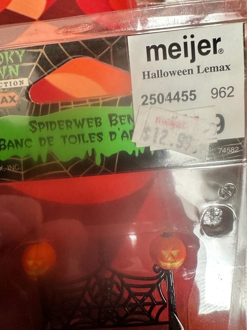 Vintage Lemax Spooky Town Halloween Spiderweb Jack-o-lantern Miniature ...